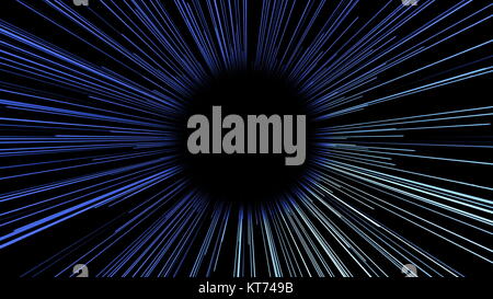 3D futuristic space and time tunnel of triangle shape. Design. Flying ...