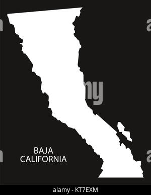 Shape of Baja California, state of Mexico, with its capital isolated on ...