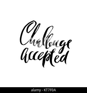 Challenge. Dry brush lettering. Modern calligraphy. Vector illustration ...