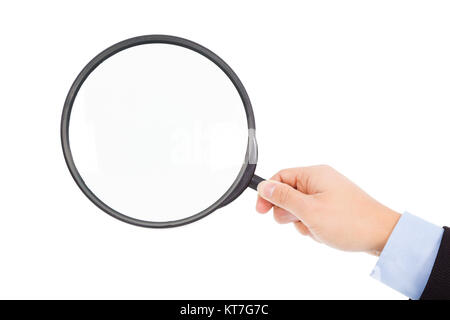 hand holding super big magnifier glass Stock Photo - Alamy