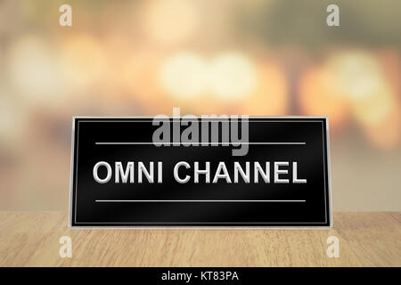 omni channel sign on wood table with blur background Stock Photo - Alamy