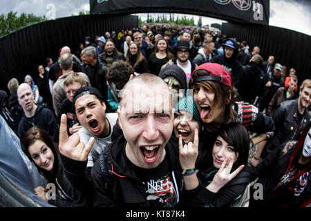 Energetic heavy metal fans attend one of many concerts during the ...