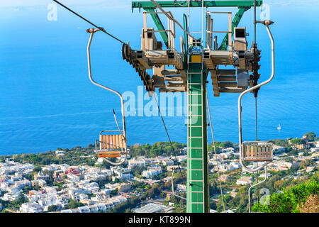 Cable Car to Mount Solaro, Capri island, Campania region, Italy Stock ...