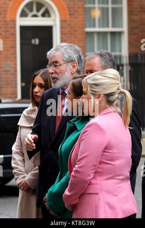 Sinn Fein leaders Michelle O'Neill and Mary Lou McDonald celebrate as ...