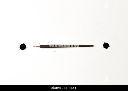 Morse code made with ink spots and calligraphy pen Stock Photo - Alamy