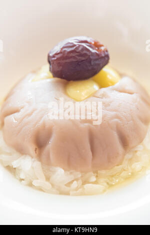 Chinese dessert, Chinese hot sticky rice and taro with ginkgo in sweet ...