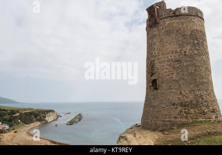 Guadalmesi watchtower, Strait Natural Park, Cadiz, Spain Stock Photo ...