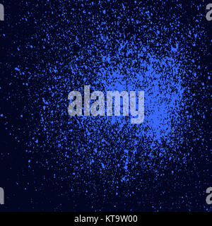 Abstract illustration of neon blue short lines against black background ...