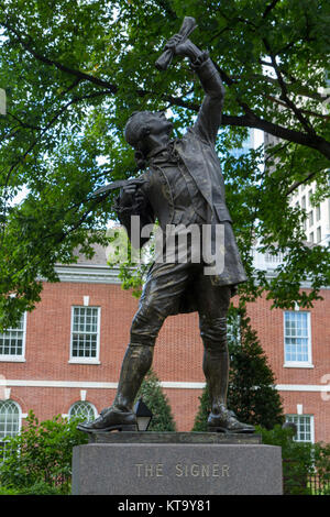 The Signer statue at Philadelphia, Pennsylvania Stock Photo - Alamy