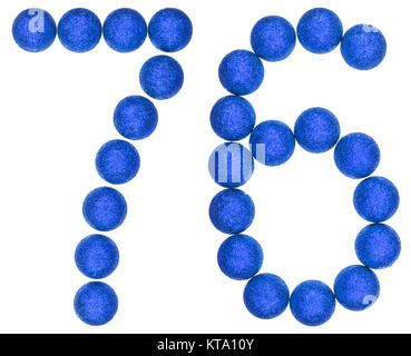 Numeral 76, seventy six, from decorative balls, isolated on white ...