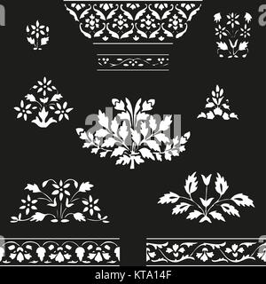 floral bush pattern vector vintage Stock Photo - Alamy