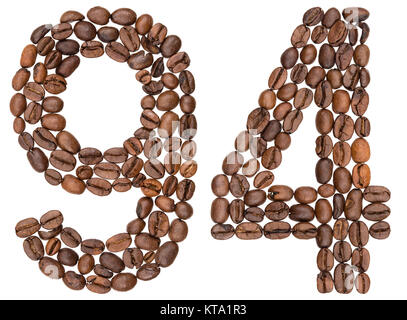 Arabic numeral 94, ninety four, from blue forget-me-not flowers ...