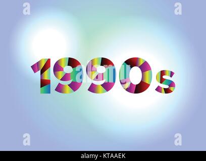The word 1990s concept written in colorful abstract typography. Vector ...