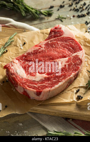 Raw Grass Fed Boneless Ribeye Steak Ready to Cook Stock Photo - Alamy