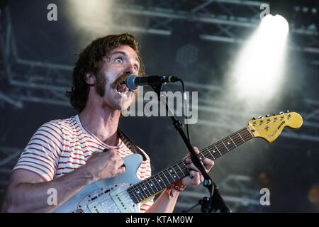 Mark Bowen, guitarist of the British punk band IDLES, performs during ...