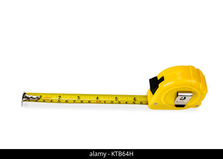 Yellow rolling meter on the white background Stock Photo - Alamy