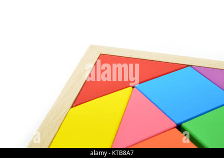 Ancient Chinese art of tangram puzzles on white background Stock Photo ...