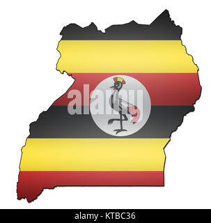 uganda territory with flag Stock Photo - Alamy