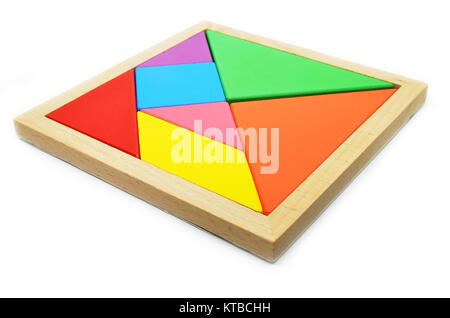 Ancient Chinese art of tangram puzzles on white background Stock Photo ...