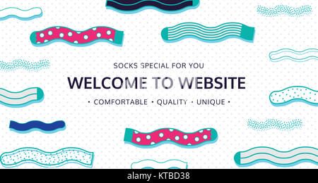 Welcome to website for socks shop Stock Photo - Alamy