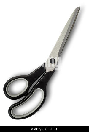 Closed big scissors with black handles Stock Photo - Alamy