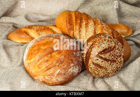 Background various grades of bread in the middle of a sacking Stock ...