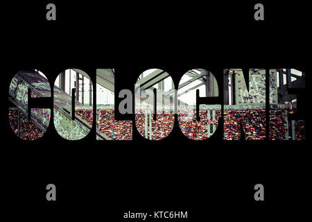 Word COLOGNE Thousands of love locks Stock Photo - Alamy