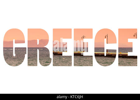 Word GREECE over natural paradise Stock Photo - Alamy