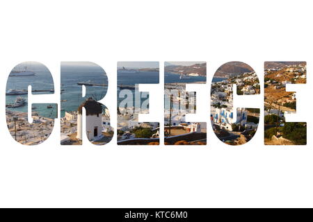 Word GREECE over traditional places Stock Photo - Alamy