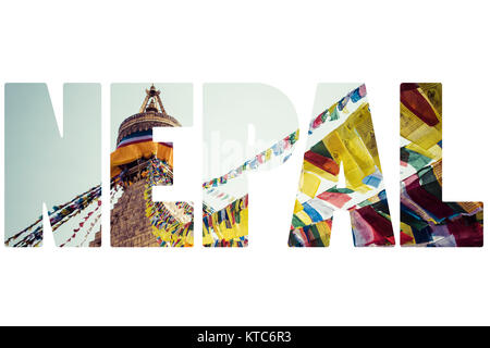 Word NEPAL over national symbols Stock Photo - Alamy