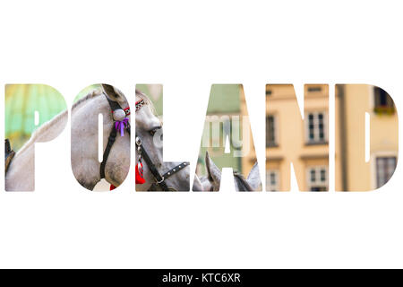 Word POLAND over symbols in Karkow Stock Photo - Alamy