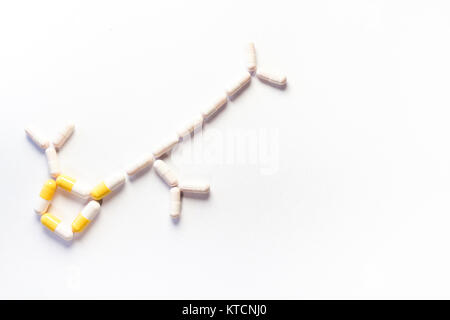 Pills concept, chemical structure form on white background Stock Photo ...