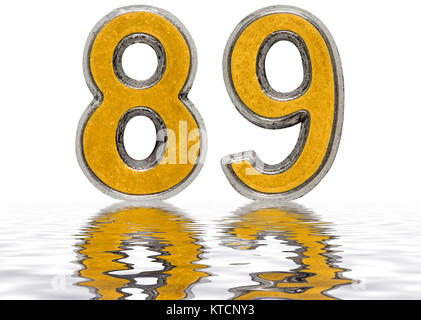 gold 89 number digit metal 3d render illustration Stock Photo - Alamy
