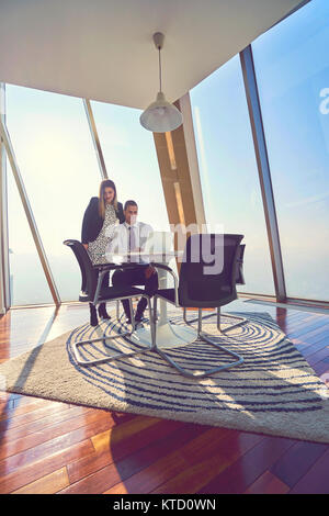 Multiethnic startup business team on meeting in modern bright office ...