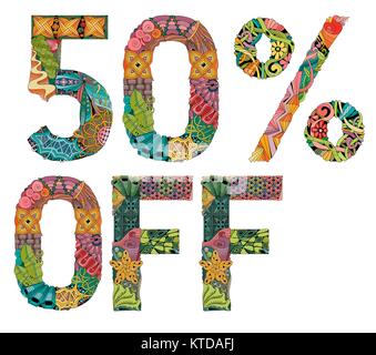 50 percent Off. Discount creative composition. 3d sale symbol with ...