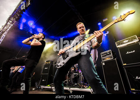 The Danish metalcore band Raunchy performs a live concert at the Danish ...