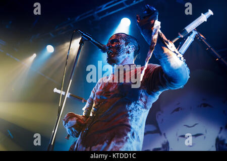 The Canadian industrial music group Skinny Puppy performs a live ...