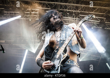 The Swedish death metal band Tribulation performs a live concert at ...