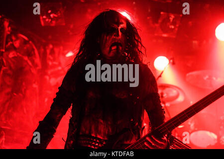 The Swedish black metal band Watain performs a live concert at the ...