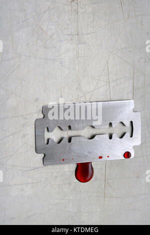 Razor blade with blood Stock Vector Art & Illustration, Vector Image ...