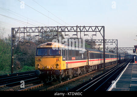 A class 87 electric locomotive number 87002 working a Virgin West Stock ...