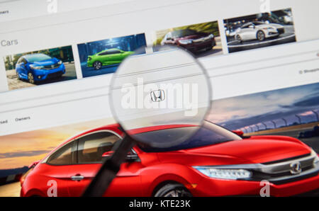 Honda website - car manufacturer Stock Photo - Alamy