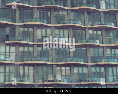 modern residence building facade with waves form balconies Stock Photo ...