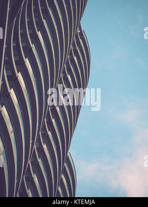 modern residence building facade with waves form balconies Stock Photo ...