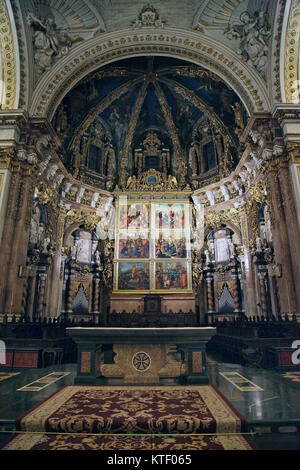 Valencia Cathedral and the holy grail.Saint Chalice chapel.Basilica ...