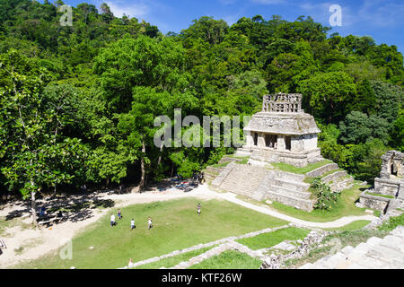 Templo del Sol temple of the sun Maya archeological site Palenque ...