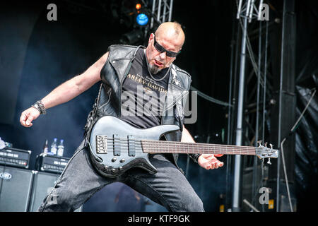 The Canadian speed metal band Exciter performs a live concert at the ...