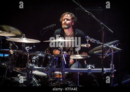 The Norwegian Viking black metal band Helheim performs a live concert ...