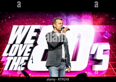 The English TV and radio presenter Pat Sharp seen live on stage at the ...