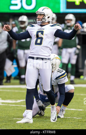 Los Angeles Chargers place kicker Cameron Dicker (11) leaves the field ...
